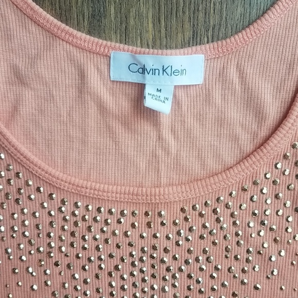 Calvin Klein | Tops | Calvin Klein Ribbed Embellished Tank Medium ...